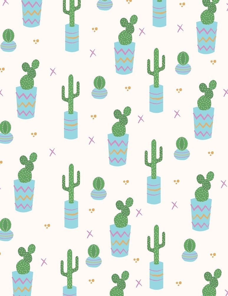 "Cute Cactus Pattern" by amandaanderson | Redbubble