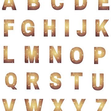 "Full Alphabet Glitter Gold Letters | Pack v letter" Sticker for Sale ...