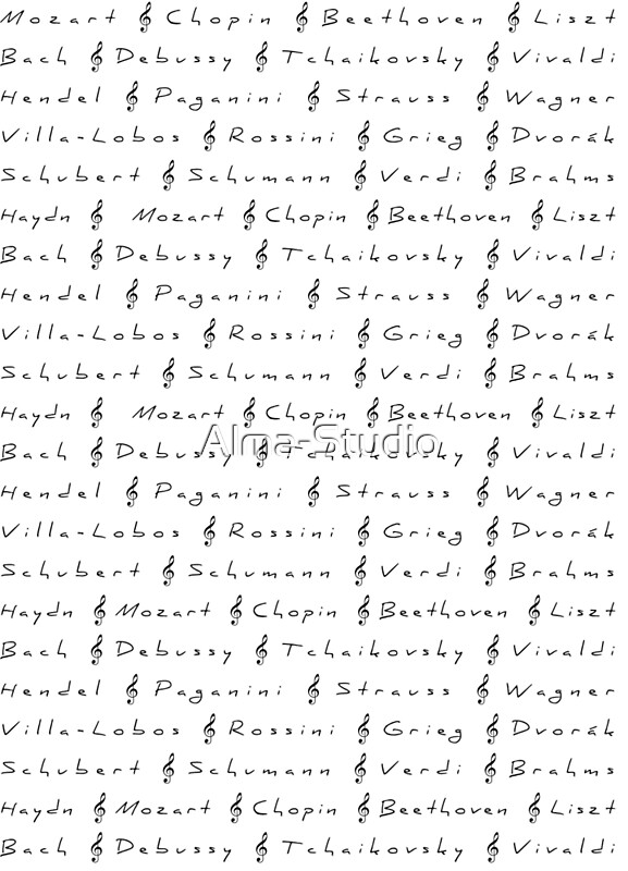 "Classical Music Composers, pattern" by Alma-Studio | Redbubble