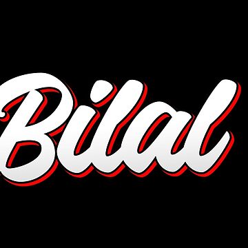 "Retro Bilal Name Label (Black)" Sticker for Sale by NafilNafiz | Redbubble