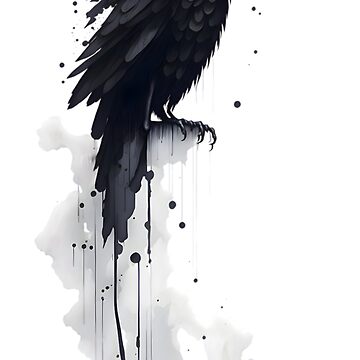 "Ink Raven | Ink Drawing | Illustration | Splash Art | Raven | Black ...