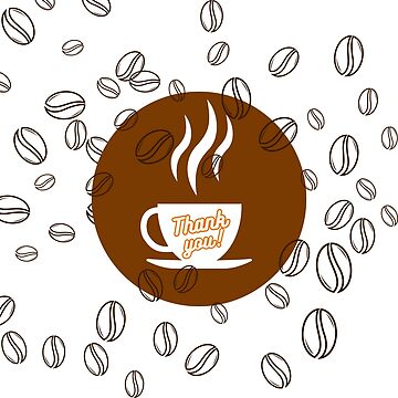 "Enjoy drinking coffee with Thank you coffee" Sticker for Sale by ...