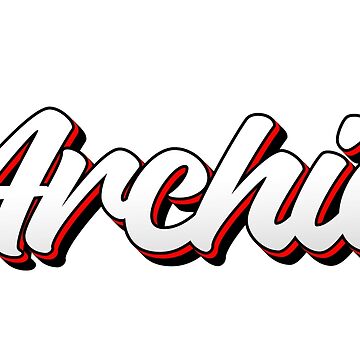 "Retro Archie Name Label" Sticker for Sale by NafilNafiz | Redbubble