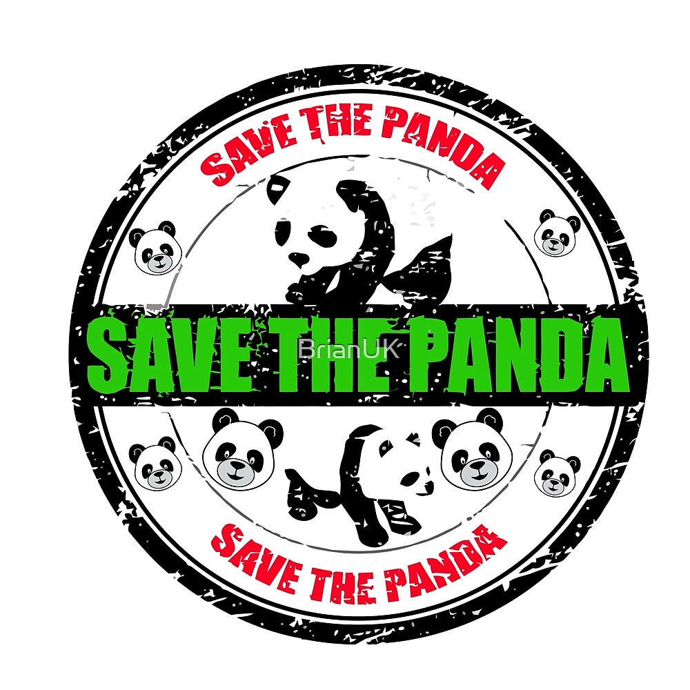 "Rubber Stamp Save The Panda " by BrianUK | Redbubble