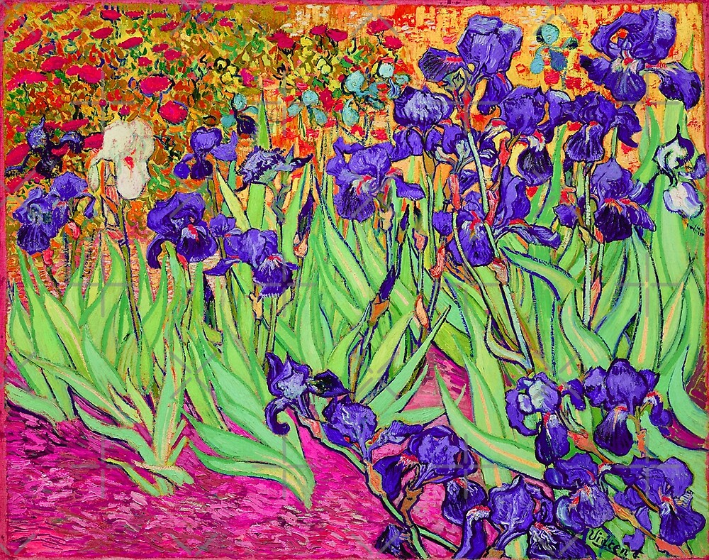 "Vincent Van Gogh Purple Irises" by PixDezines | Redbubble