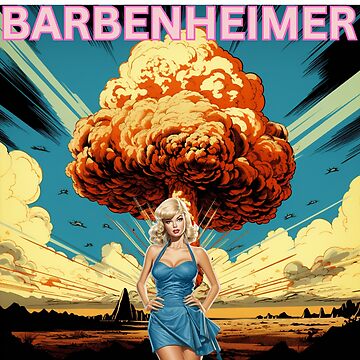 "Barbenheimer 2023 double feature Barbie x Oppenheimer" Sticker for ...