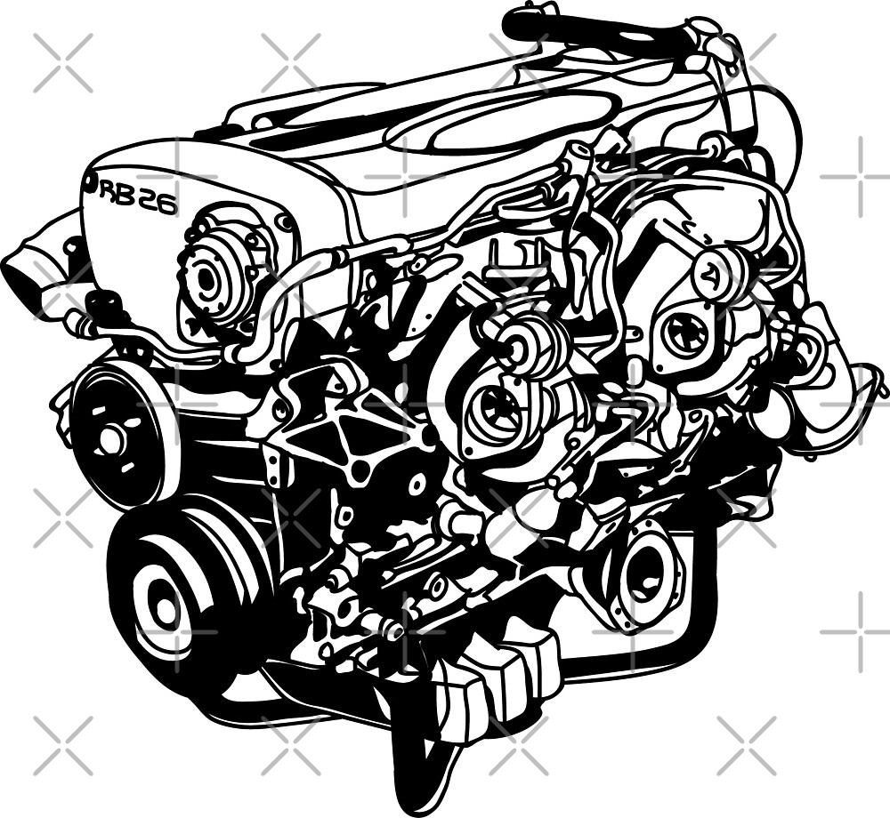 "RB26-DETT Skyline R34 GTR" by Avin Neville | Redbubble