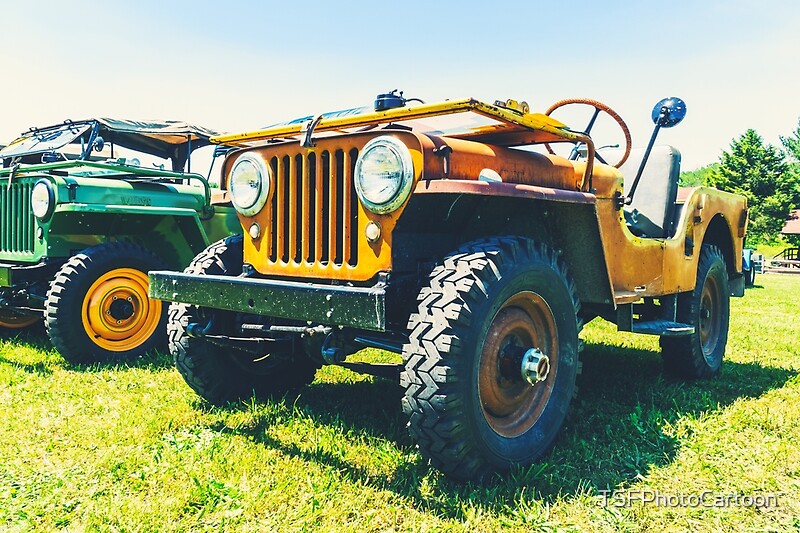 "Classic Cool Willys Jeep" by TSFPhotoCartoon | Redbubble