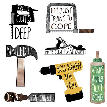 "Woodworker sticker pack - stickers for tools, workshop, dad, garage ...