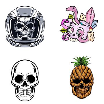 "Skull Heads Sticker Pack" Sticker for Sale by Ilustro | Redbubble