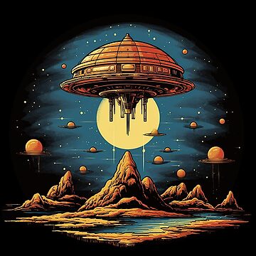 "Retro Alien Spaceship" Sticker for Sale by EdgarJake | Redbubble
