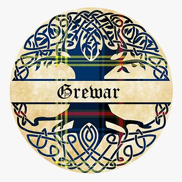 "Grewar Tree of Life Clan Scottish Surname tartan" Sticker for Sale by ...