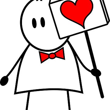 "Stickman Love Heart Sketch" Stickerundefined by famkrudesigns | Redbubble