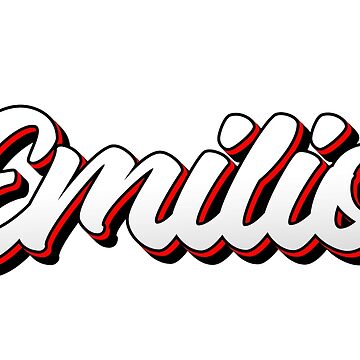 "Retro Emilio Name Label" Sticker for Sale by NafilNafiz | Redbubble
