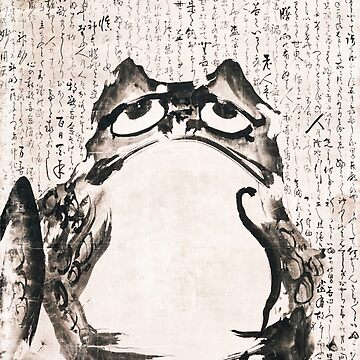 "Grumpy Frog, Unhappy Frog, Japanese Frog, Unimpressed Frog" Sticker ...