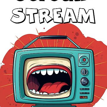 "Retro TV Scream Stream- AI Generated Nostalgic Comedy Art " Sticker ...