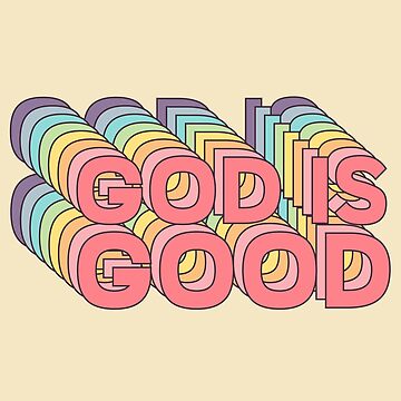 "God Is Good | Retro Pastel Typography | Christian Apparel " Sticker ...