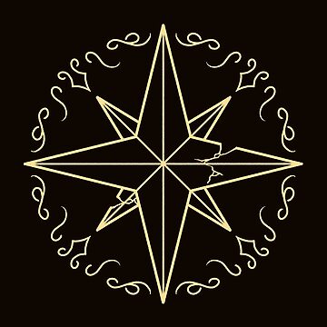 "Compass Rose (Gold Etching)" Sticker for Sale by Eden Reed | Redbubble