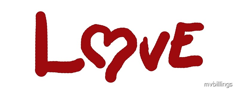 "Handwritten Love Heart Text Design" by mvbillings | Redbubble