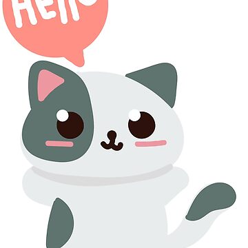 "Cute Cat 5 hello" Sticker for Sale by HarshBrown | Redbubble