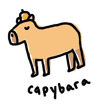 "Cute Capybara With Label and Hat" Sticker for Sale by mini-stickers ...
