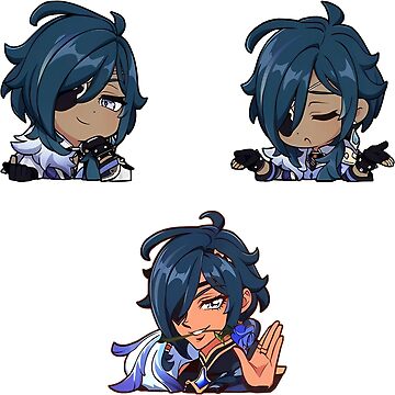 "Kaeya Genshin Impact Chibi Stickers Set" Sticker for Sale by dudu ...
