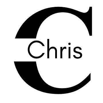 "Initial Monogram Chris Name Label" Sticker for Sale by NafilNafiz ...