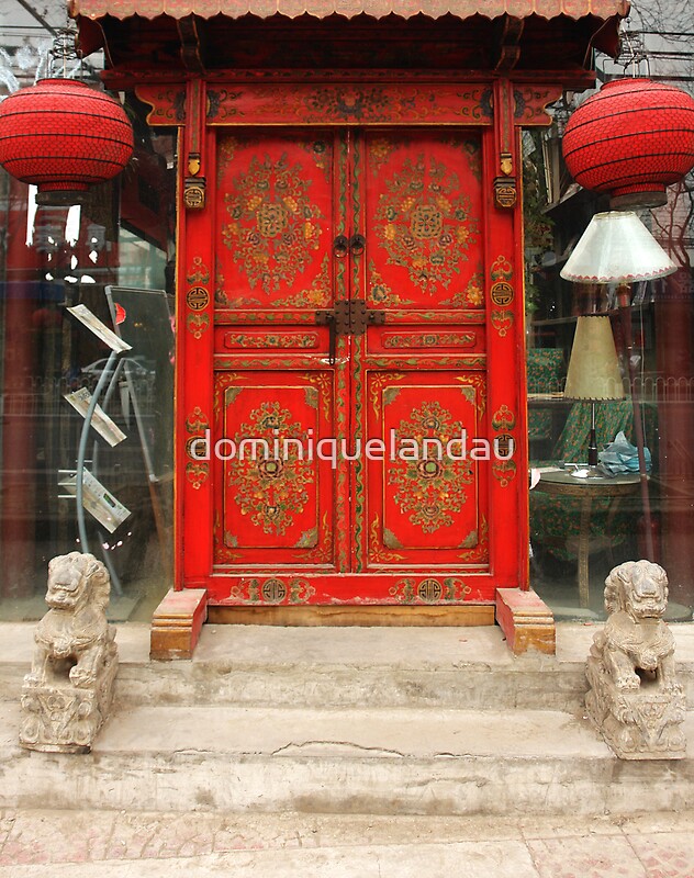 "Chinese red door" by dominiquelandau | Redbubble