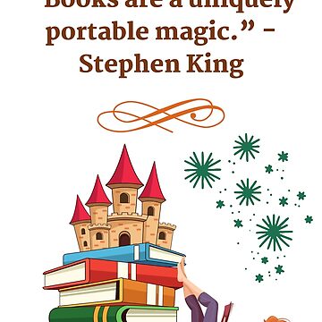 "Books are Magic Quote" Sticker for Sale by FireflyGoddess | Redbubble