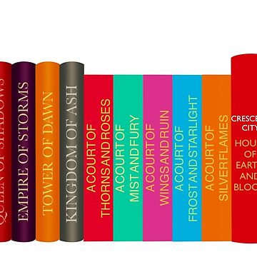 "SJM books spines" Sticker for Sale by bookishthorns | Redbubble