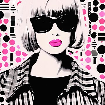 "80s Revival Pink Punk Fashion Girl - Glam Chic Vintage Retro Wall Art ...