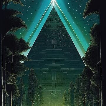 "Illuminated Secrets: Captivating Pyramid Art Print with Radiant Light ...