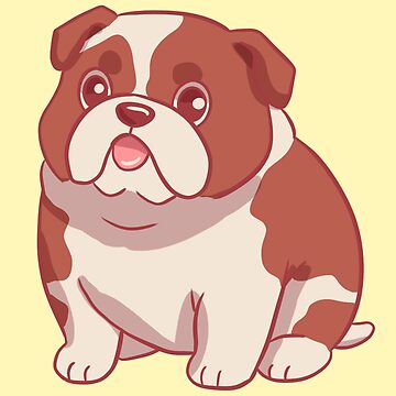 "Cute chibi bulldog cartoon illustration " Sticker for Sale by Yaragold ...