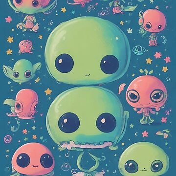 "#3 "Cute Alien Doodle Themed Design: Playful Extraterrestrial ...