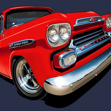 "1959 Chevy Apache pick up truck" Sticker for Sale by candc-retro ...