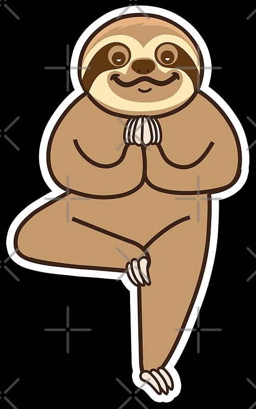 "Cute Sloth Yoga Tree" by plushism | Redbubble