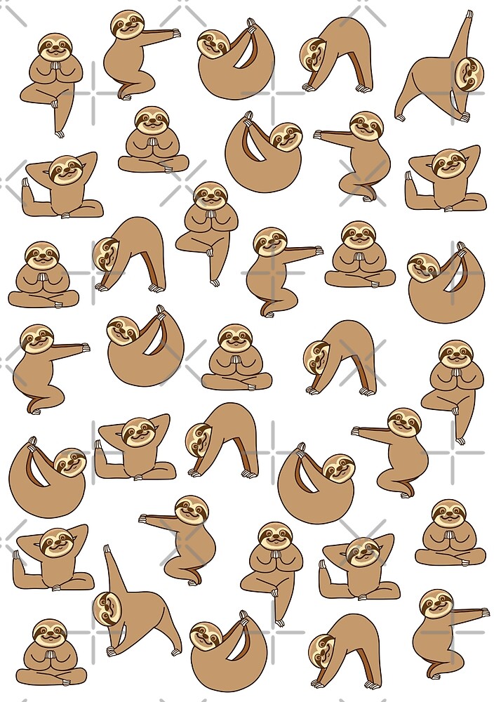 "Cute Sloth Yoga Poses" by plushism | Redbubble