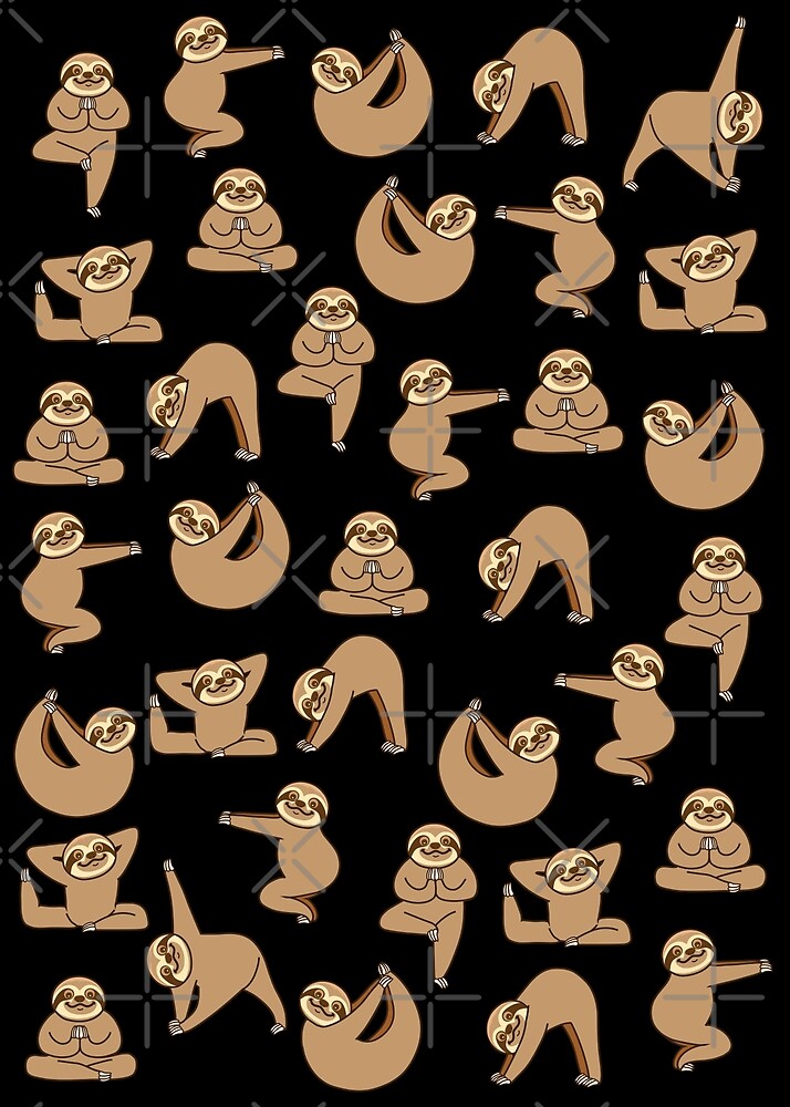 "Cute Sloth Yoga Poses" by plushism | Redbubble