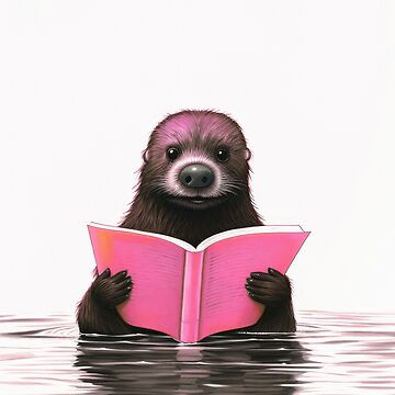 "Adorable Bath Time Otter Reading Retro-Style Nursery Room Wall Art ...