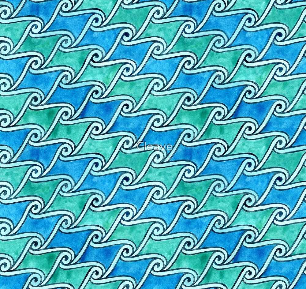 "Ancient Egyptian Pattern Sea Green & Blue" by Cleave | Redbubble