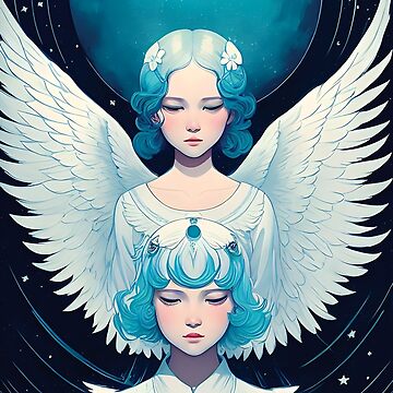 "White Winged Angel Girls" Sticker for Sale by FriskyLemur | Redbubble