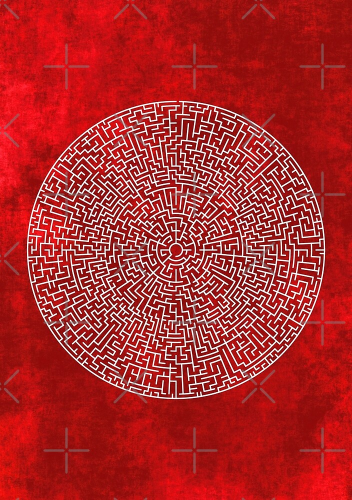 "RED LABYRINTH" by THEUSUALDESIGN | Redbubble