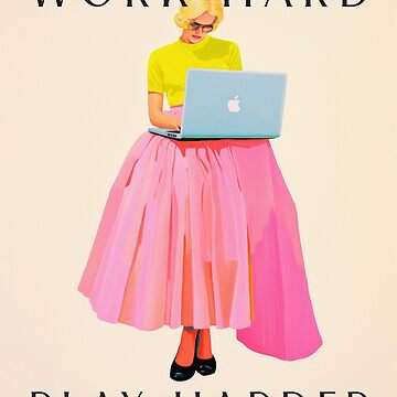 "Work Hard Play Harder - Retro Vintage Motivational Office Poster for ...