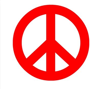 "Red Peace Sign Symbol" Canvas Prints by popculture | Redbubble