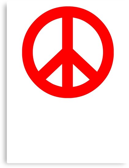 "Red Peace Sign Symbol" Canvas Prints by popculture | Redbubble