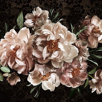 "Baroque Vintage Peach Peonies Meets Gothic" Sticker for Sale by UtArt ...