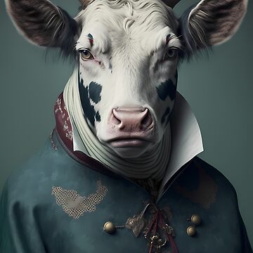 "Cow Animal Wall Print Decor | Pets Dressed as Humans | HAPP-63" Art ...