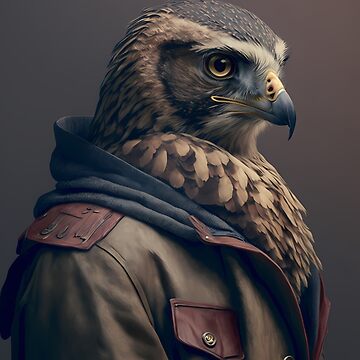 "Hawk Animal Wall Print Decor | Pets Dressed as Humans | HAPP-65" Art ...