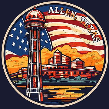 "Allen Texas US Flag" Sticker for Sale by frigamribe88 | Redbubble