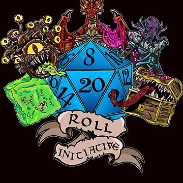 "Roll Initiative" Sticker for Sale by ReyHaag | Redbubble